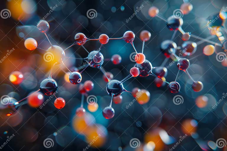 Abstract Molecule Structure, Research in Molecular Chemistry. Stock ...