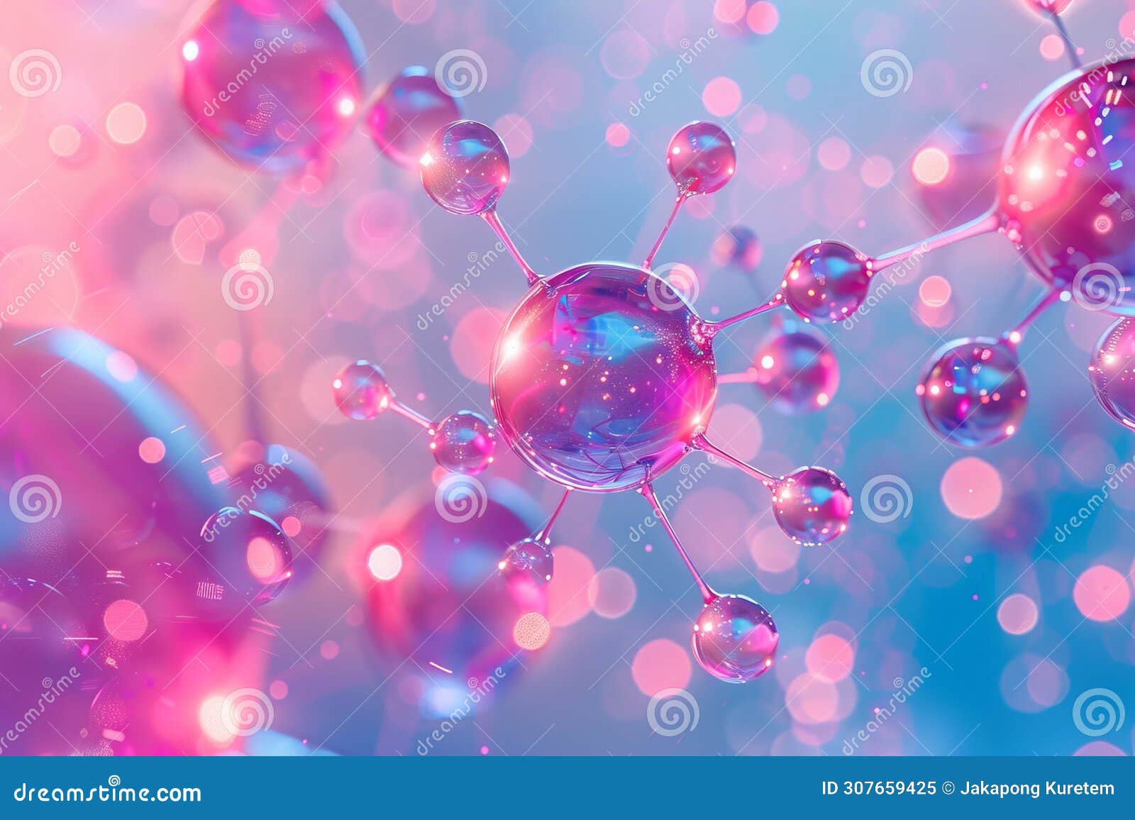 Abstract Molecule Structure, Research in Molecular Chemistry. Stock ...