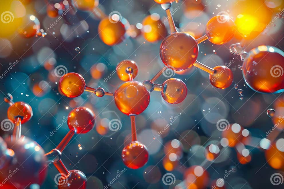Abstract Molecule Structure, Research in Molecular Chemistry. Stock ...