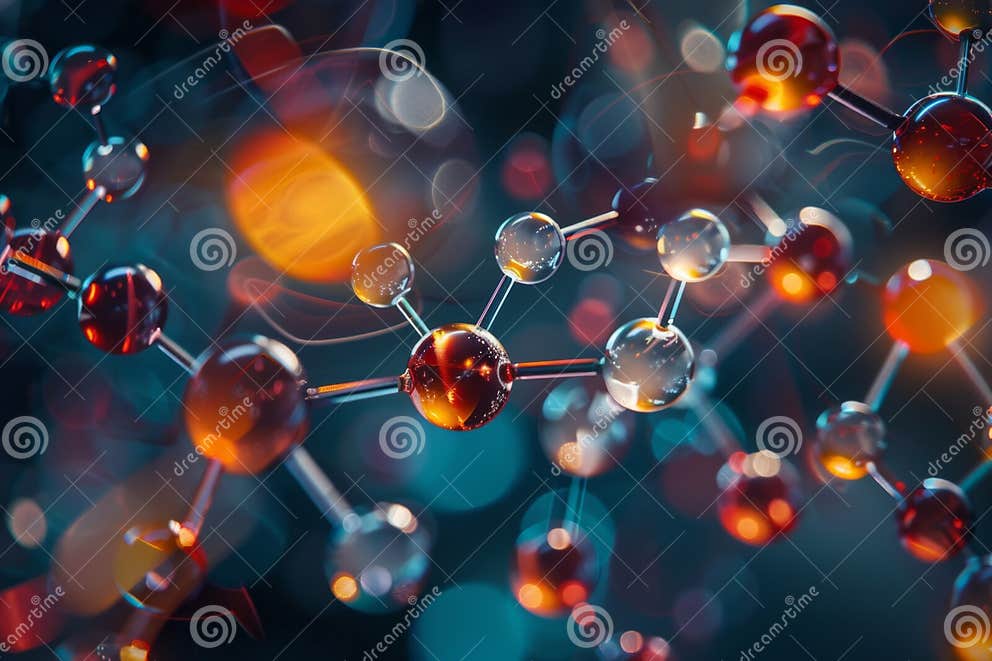 Abstract Molecule Structure, Research in Molecular Chemistry. Stock ...