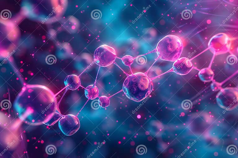 Abstract Molecule Structure, Research in Molecular Chemistry. Stock ...