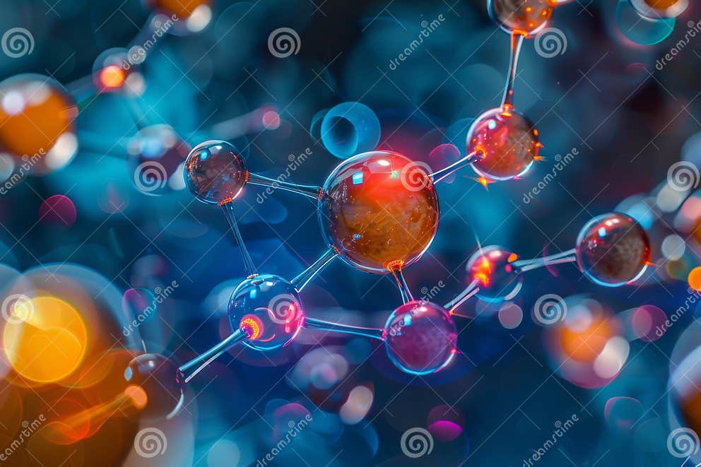Abstract Molecule Structure, Research in Molecular Chemistry. Stock ...