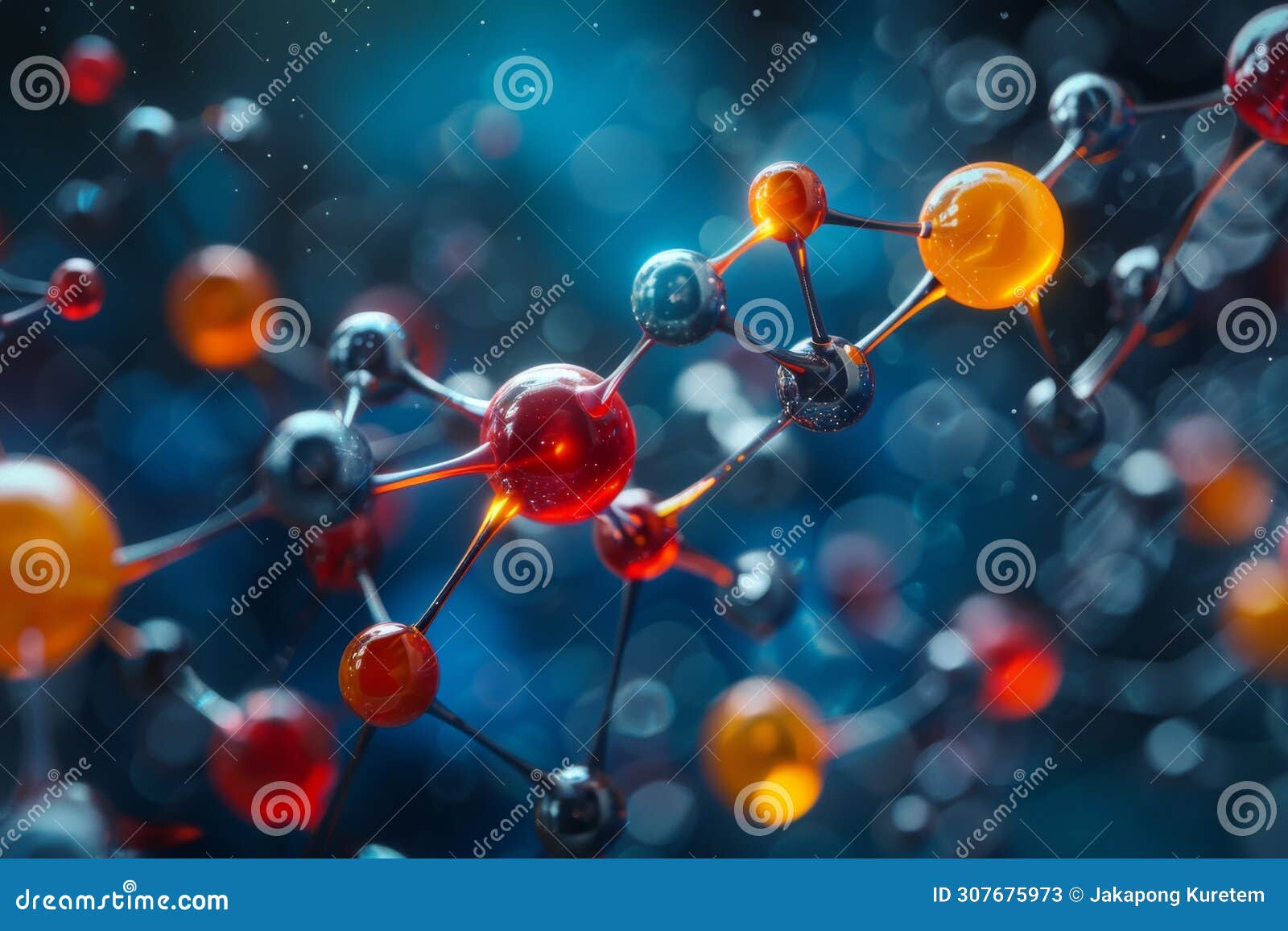 Abstract Molecule Structure, Research in Molecular Chemistry. Stock ...
