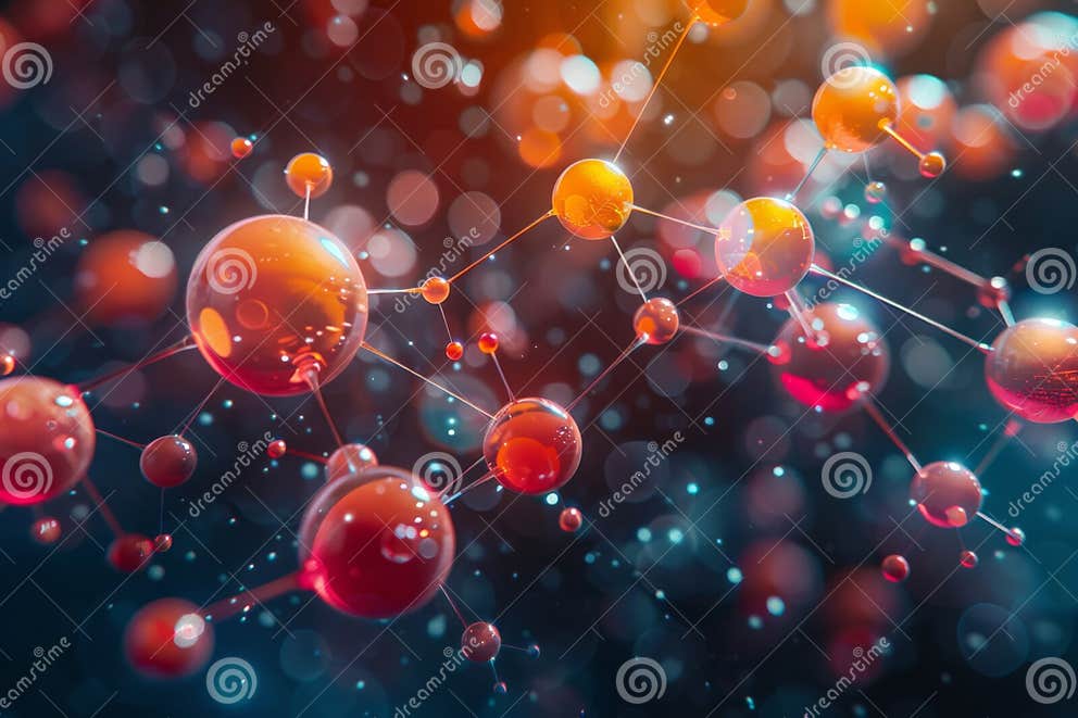 Abstract Molecule Structure, Research in Molecular Chemistry. Stock ...