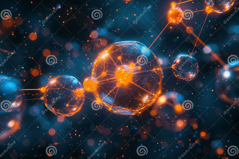 Abstract Molecule Structure, Research in Molecular Chemistry. Stock ...