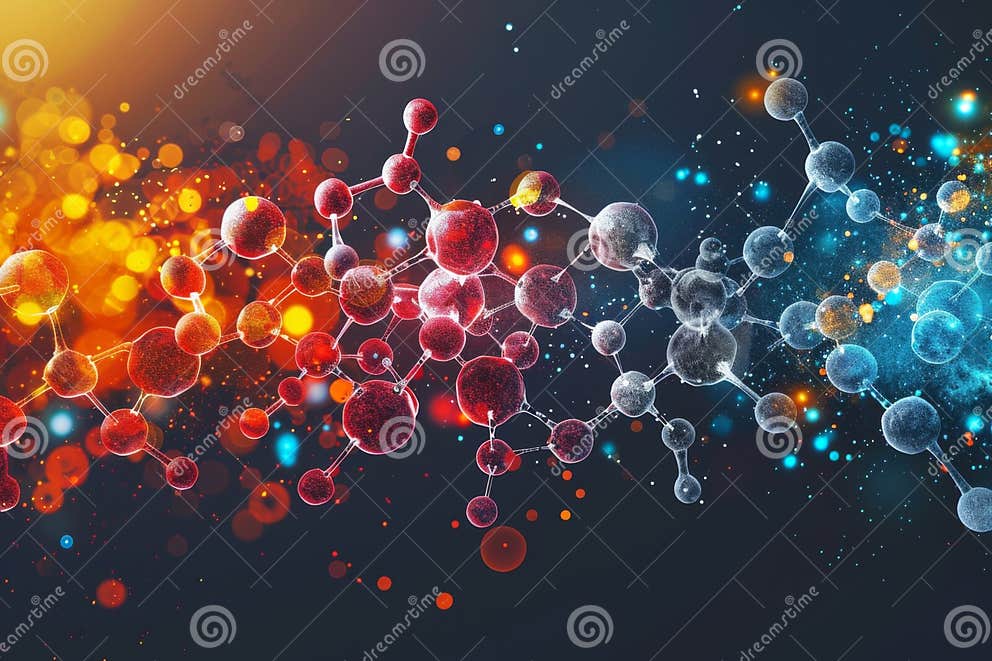 Abstract Molecule Structure, Research in Molecular Chemistry. Stock ...