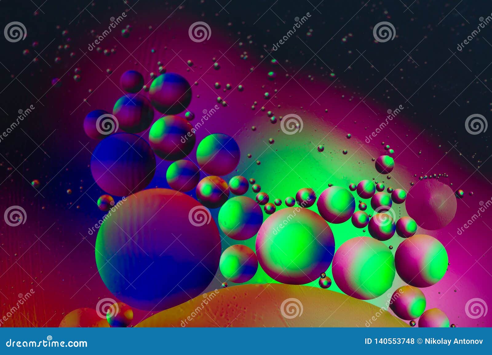 Abstract Molecule Structure. Water Bubbles. Macro Shot of Air or ...