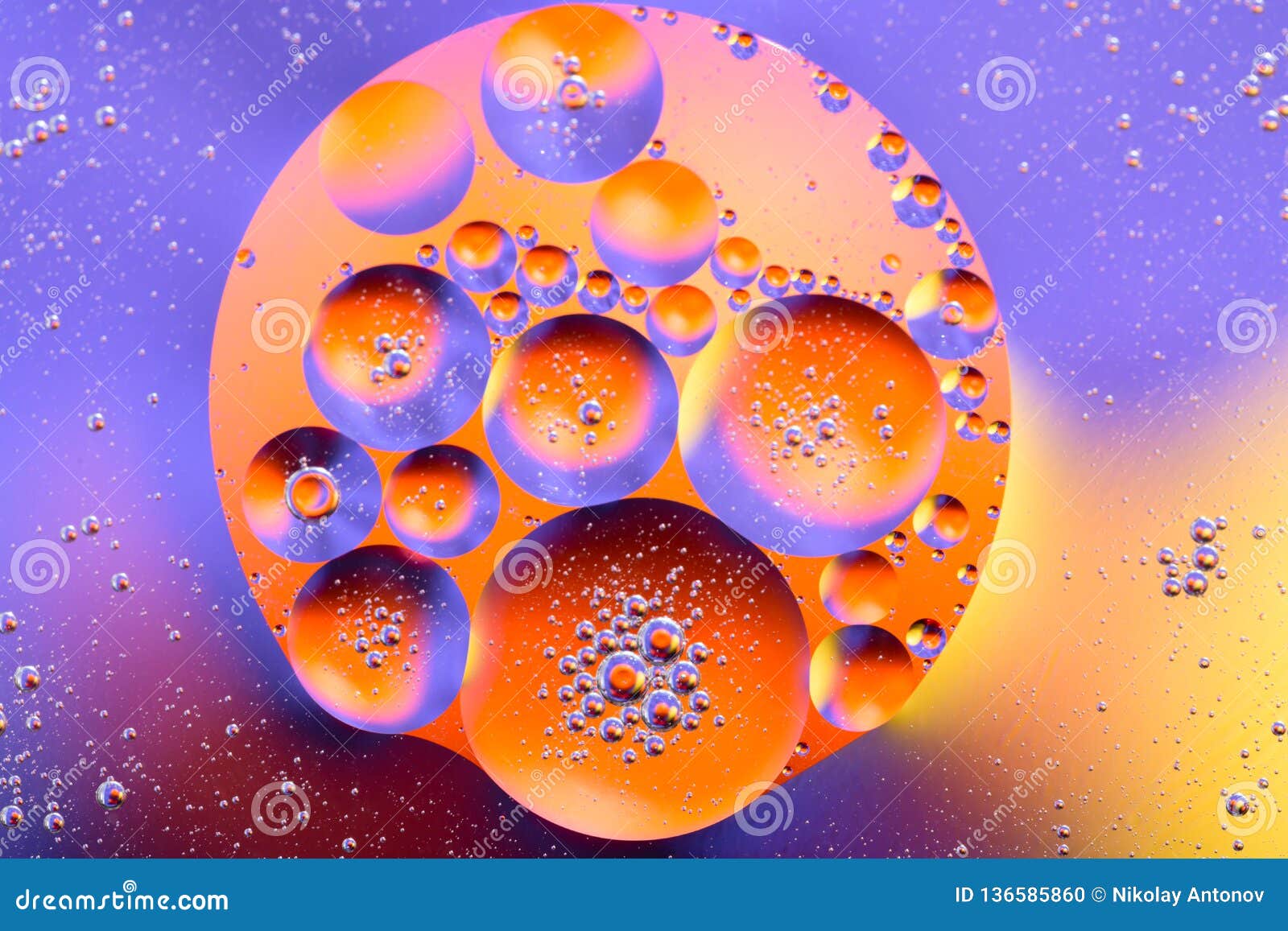 Abstract Molecule Structure. Water Bubbles. Macro Shot of Air or ...
