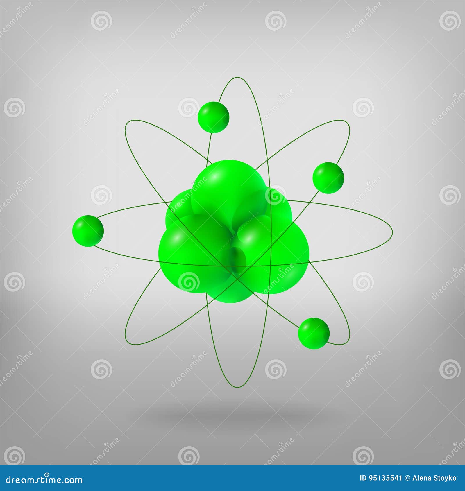 Abstract Molecules. Atoms. 3d Vector Illustration Protons Neutrons and ...