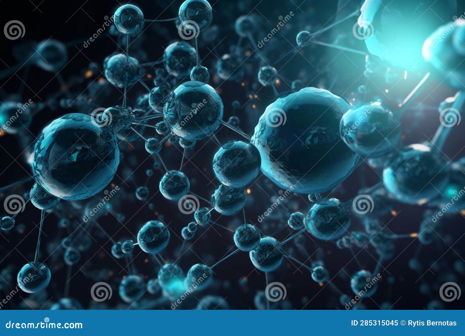 Abstract Molecules Background. Generative AI Stock Illustration ...