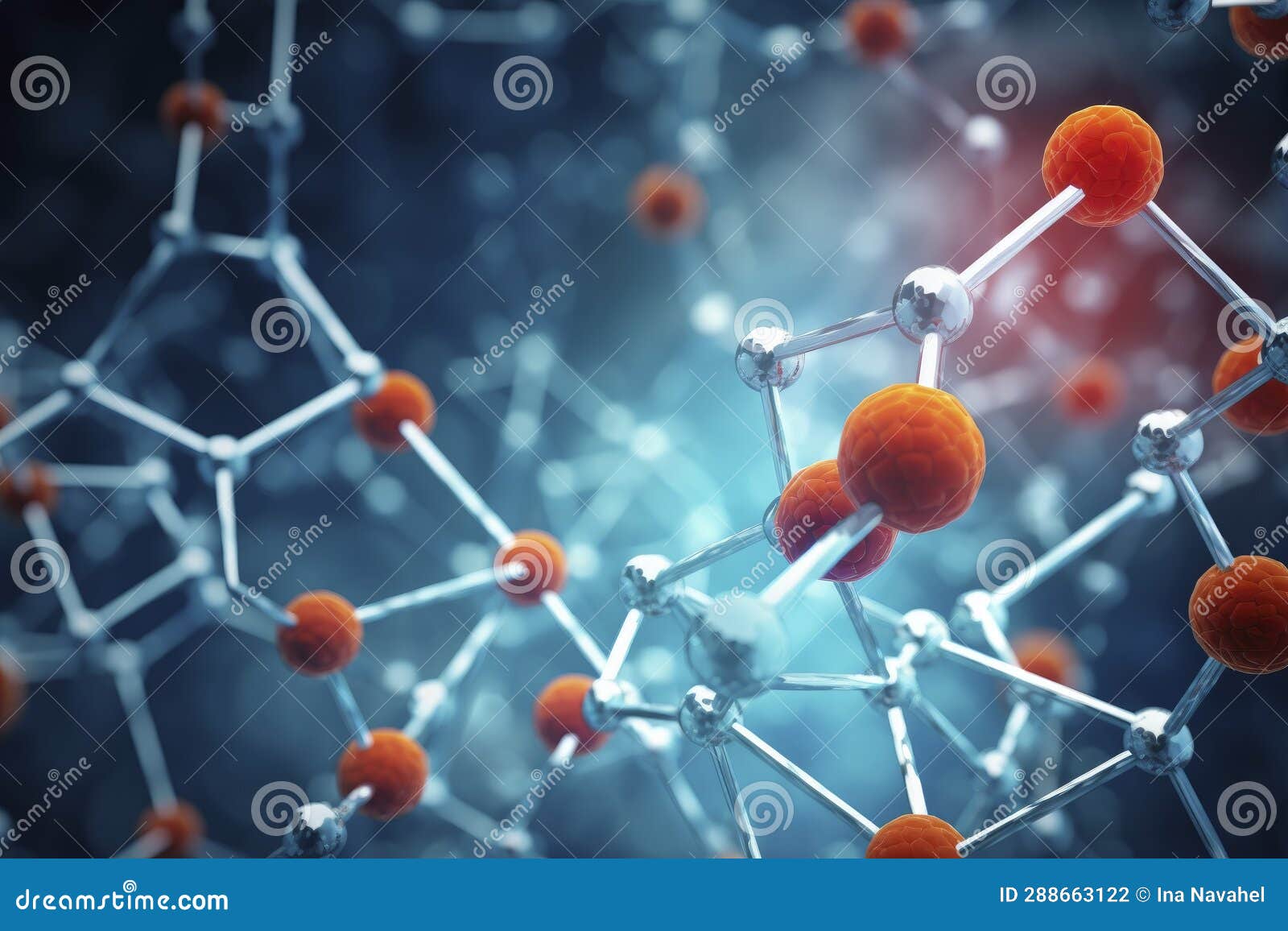 Abstract Molecules Background. Realistic Molecule or Atom Structure ...