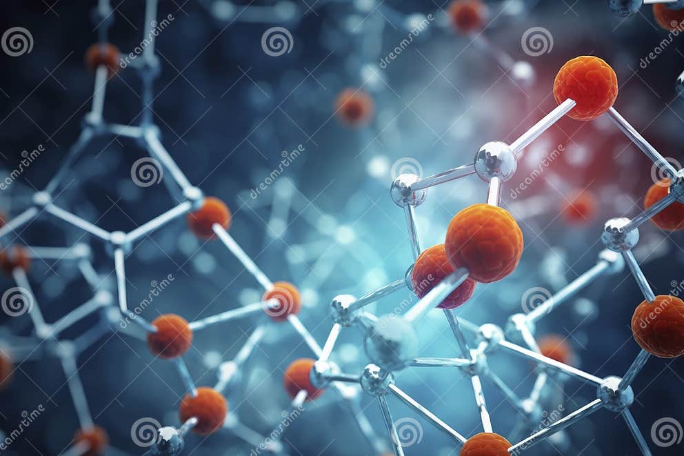 Abstract Molecules Background. Realistic Molecule or Atom Structure ...