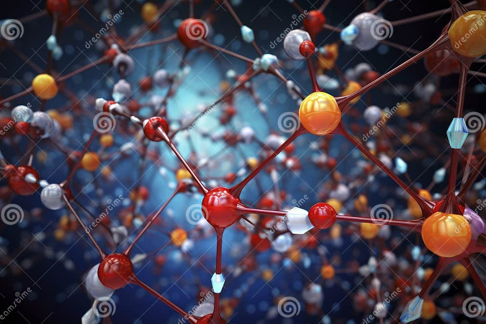 Abstract Molecules Background. Realistic Molecule or Atom Structure ...