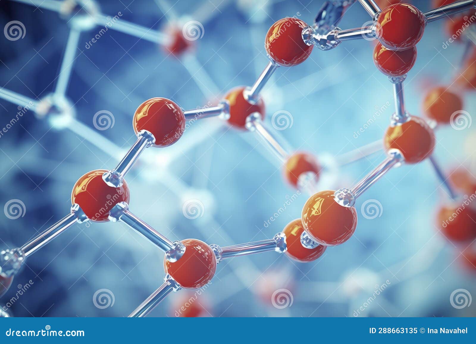 Abstract Molecules Background. Realistic Molecule or Atom Structure ...