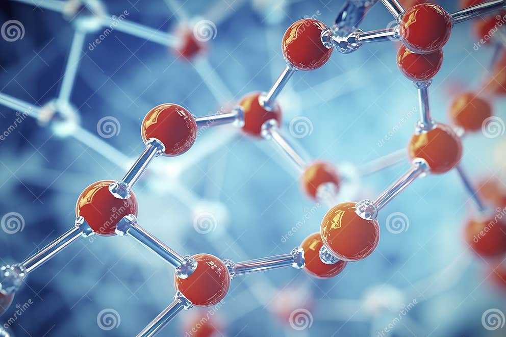Abstract Molecules Background. Realistic Molecule or Atom Structure ...
