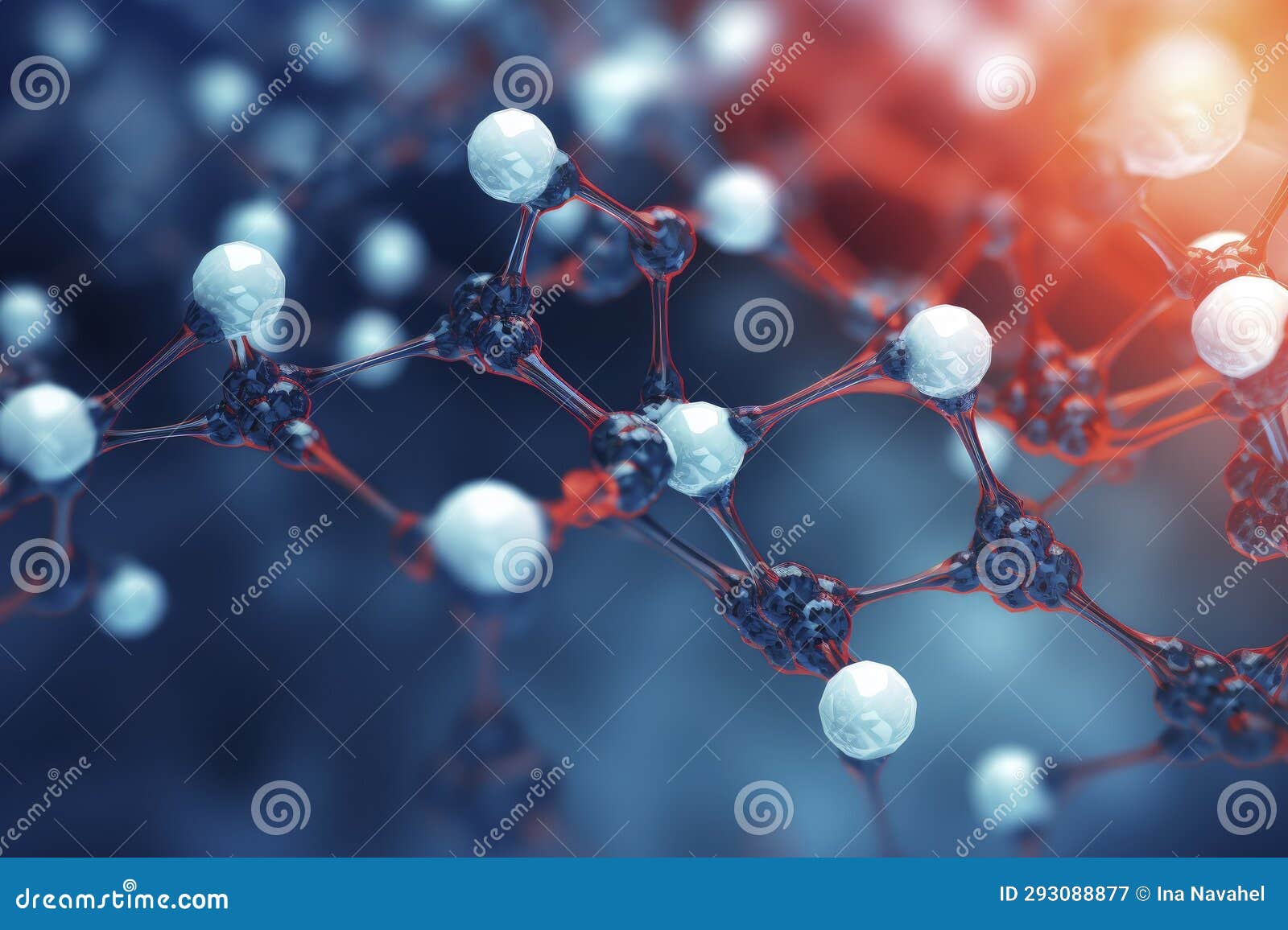 Abstract Molecules Background. Realistic Molecule or Atom Structure ...
