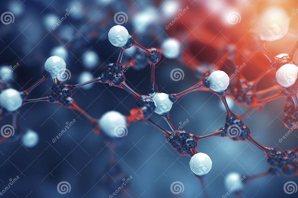 Abstract Molecules Background. Realistic Molecule or Atom Structure ...