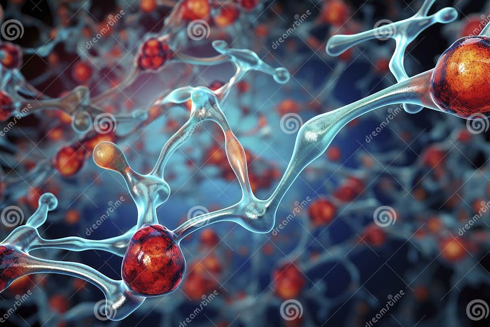 Abstract Molecules Background. Realistic Molecule or Atom Structure ...