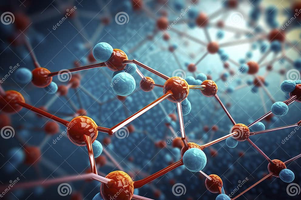 Abstract Molecules Background. Realistic Molecule or Atom Structure ...