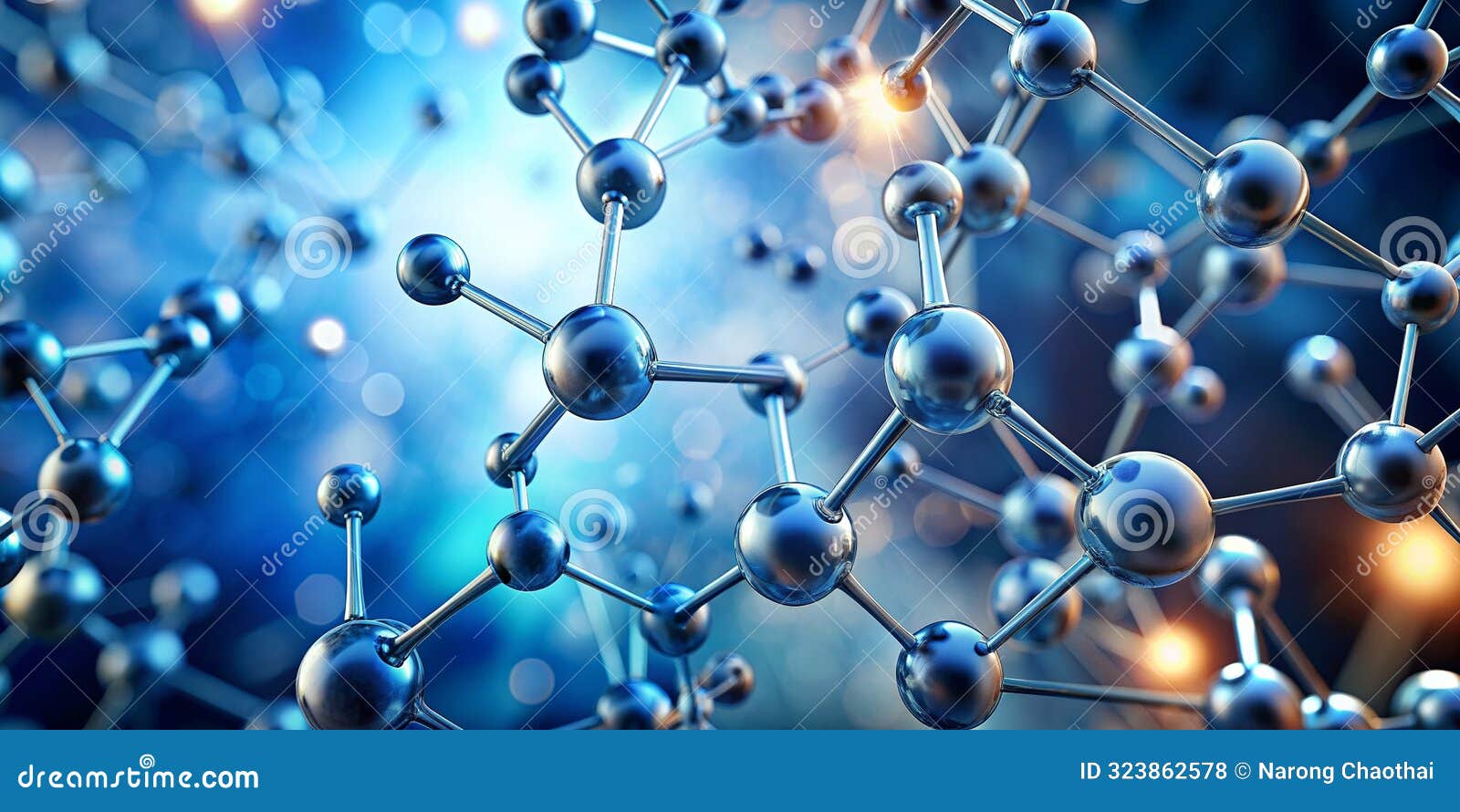 Abstract Molecules Background Realistic Molecule or Atom Structure ...