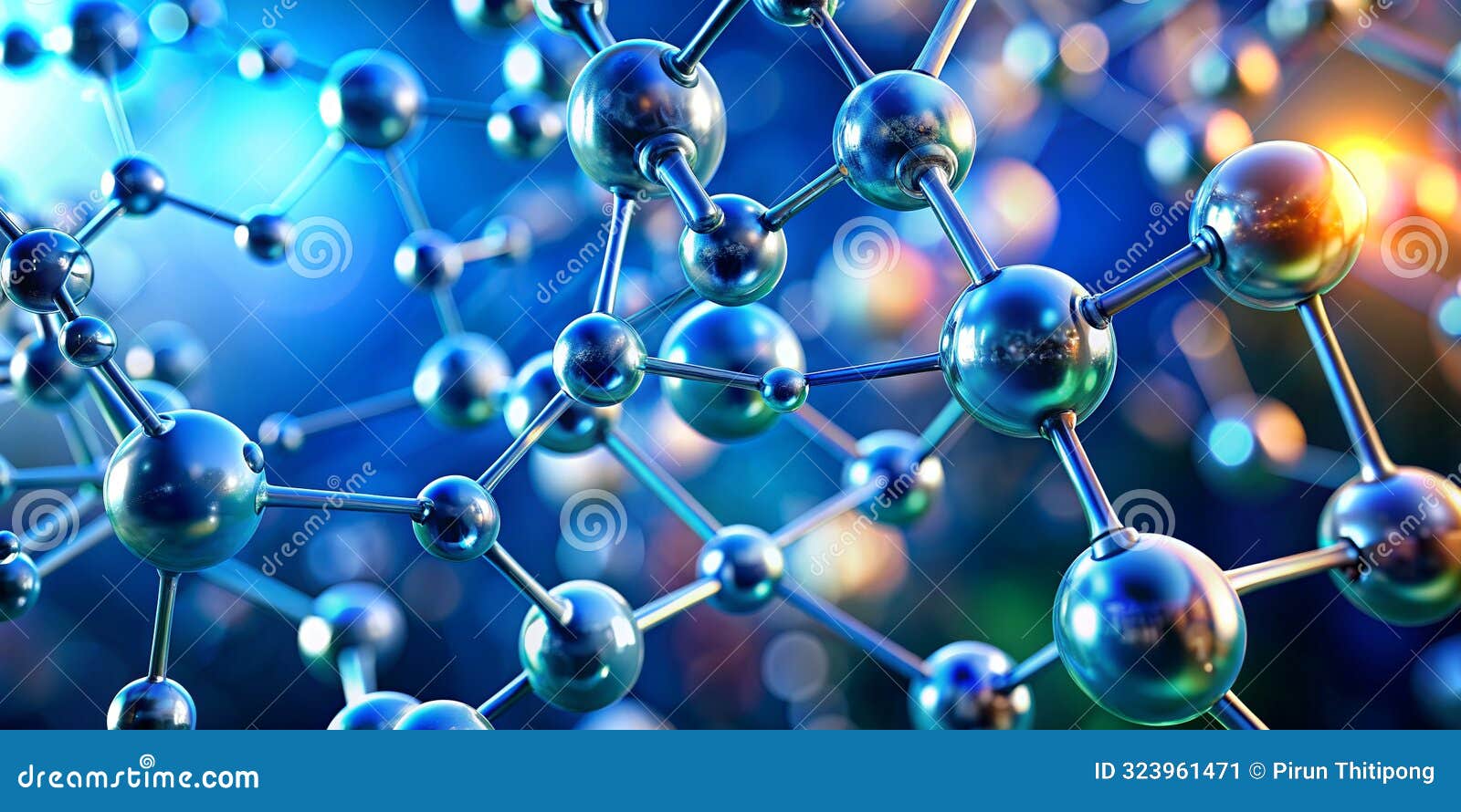 Abstract Molecules Background Realistic Molecule or Atom Structure ...