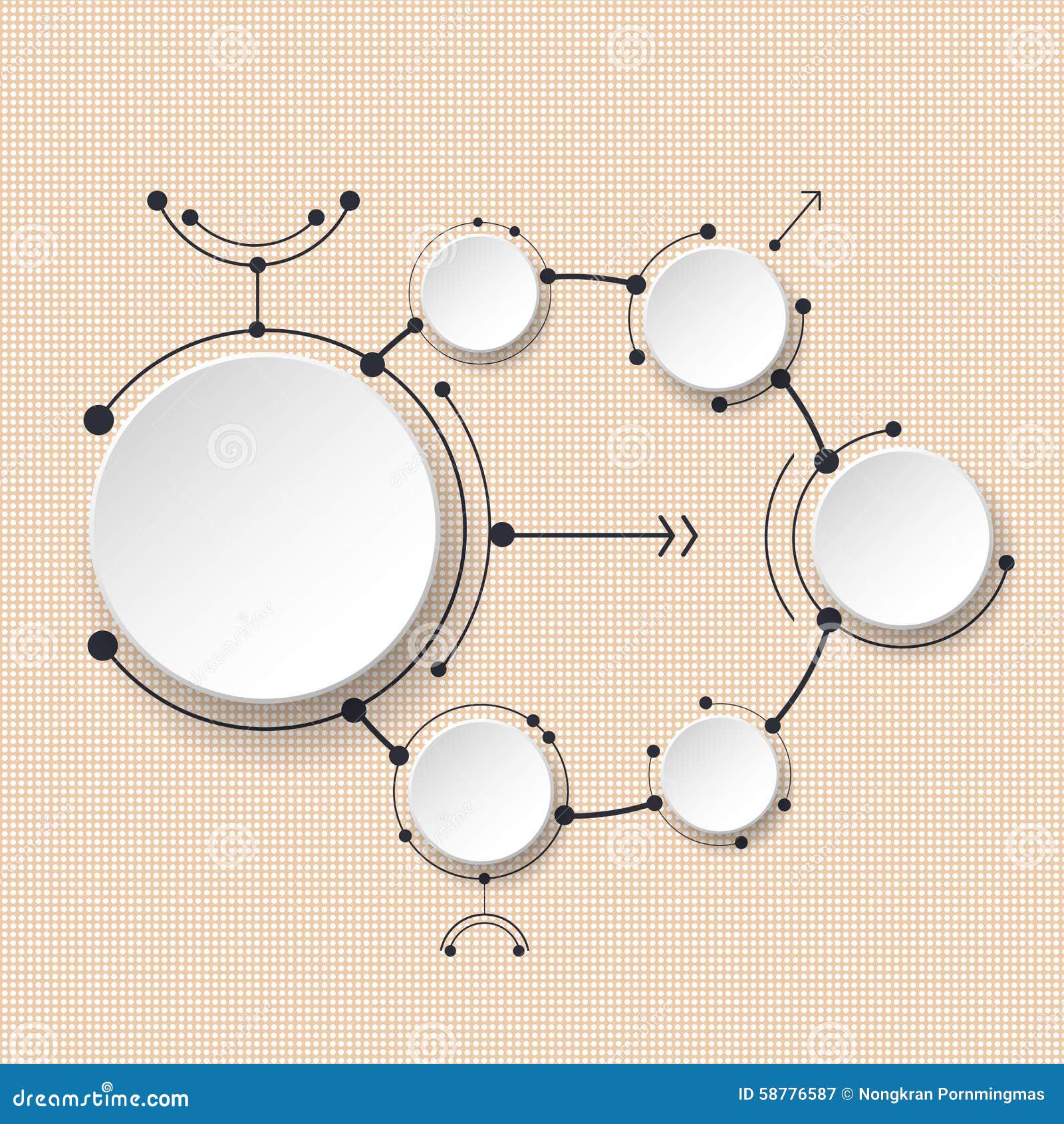 Abstract Molecules with 3d Paper Circle and Blank Space for Your ...
