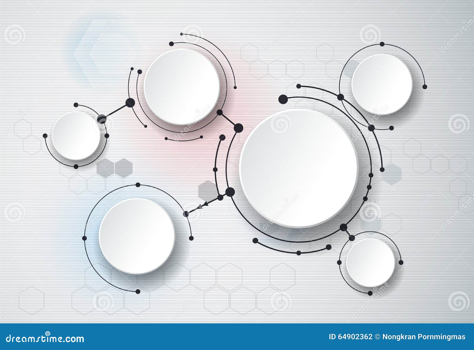 Abstract Molecules and 3d Paper, Integrated Circles. Blank Space for ...