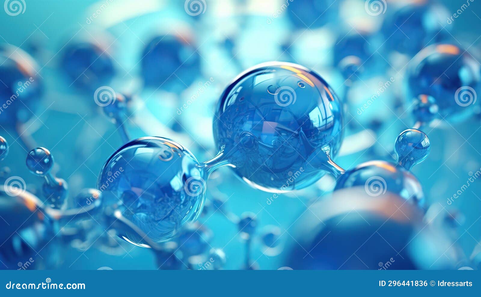 Abstract Molecules Design. Atoms. Molecular Structure With Blue ... Abstract Molecules Design. Atoms. Molecular Structure With Blue ...