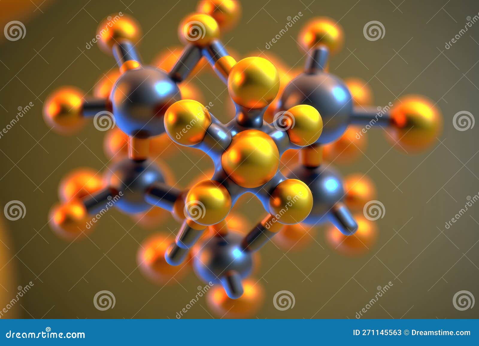 Abstract Molecules Design. Molecular Structure with Spherical Particles ...