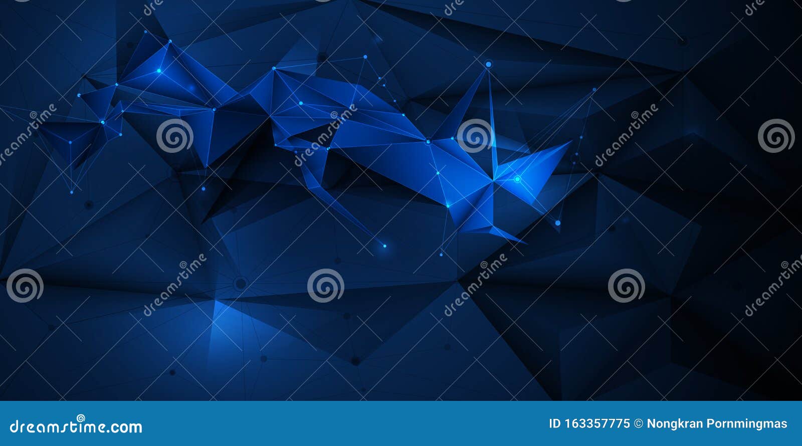 Abstract Molecules with Line, Node, Geometric, Low Poly, Polygon and ...