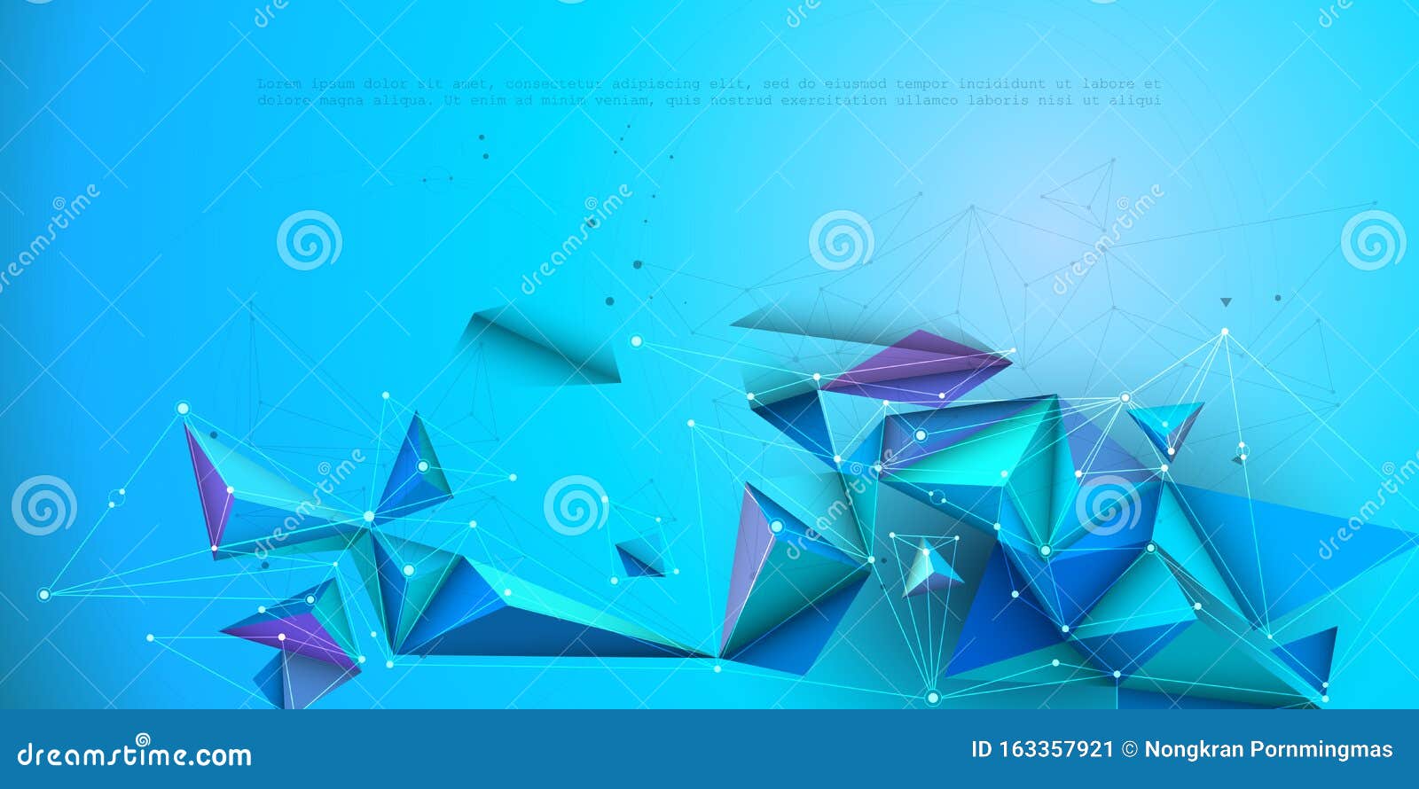 Abstract Molecules with Line, Node, Geometric, Low Poly, Polygon and ...
