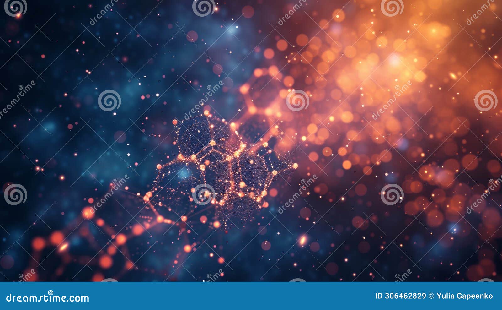 Abstract Molecules and Particles Convey the Mysteries of Science Stock ...