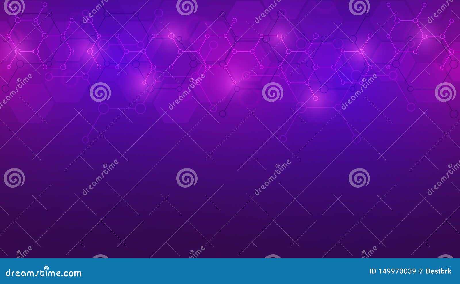 Abstract Molecules on Purple Background. Molecular Structures or ...