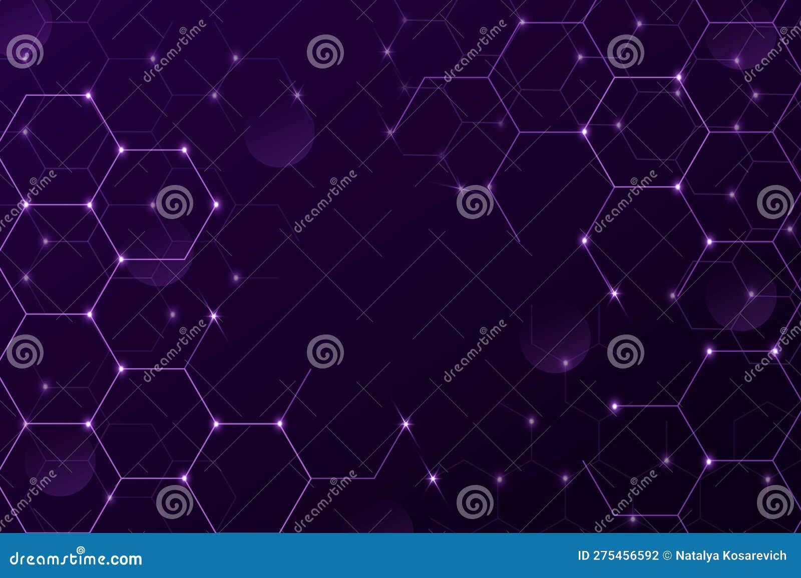 Abstract Molecules on a Purple Background. Molecular Structures or DNA ...