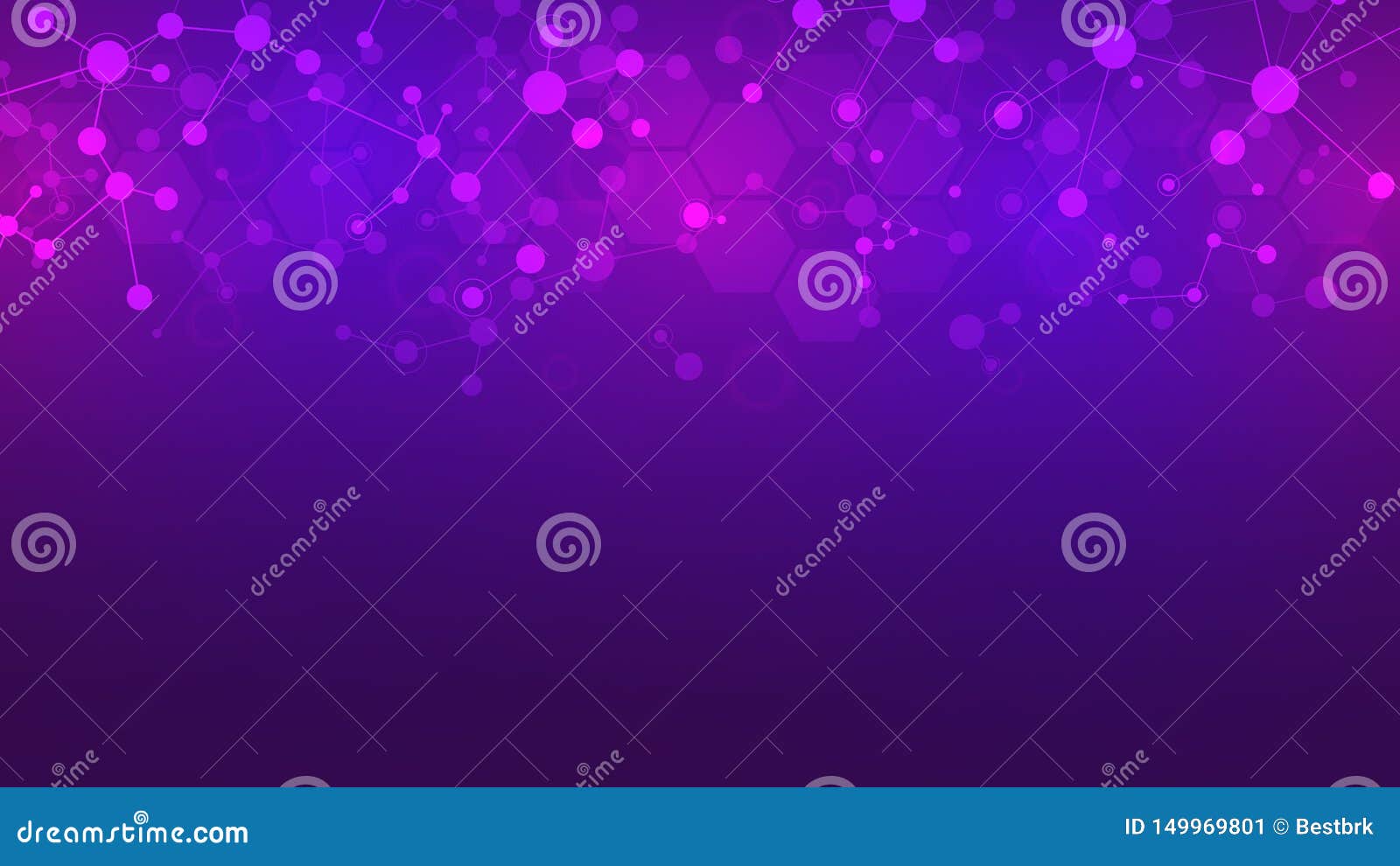 Abstract Molecules on Purple Background. Molecular Structures or DNA ...