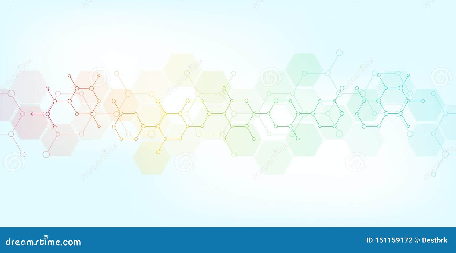 Abstract Molecules on Soft Blue Background. Molecular Structures or ...