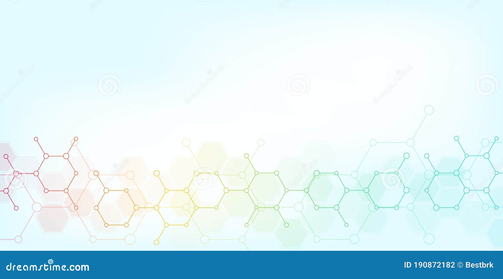 Abstract Molecules on Soft Blue Background. Molecular Structures or ...
