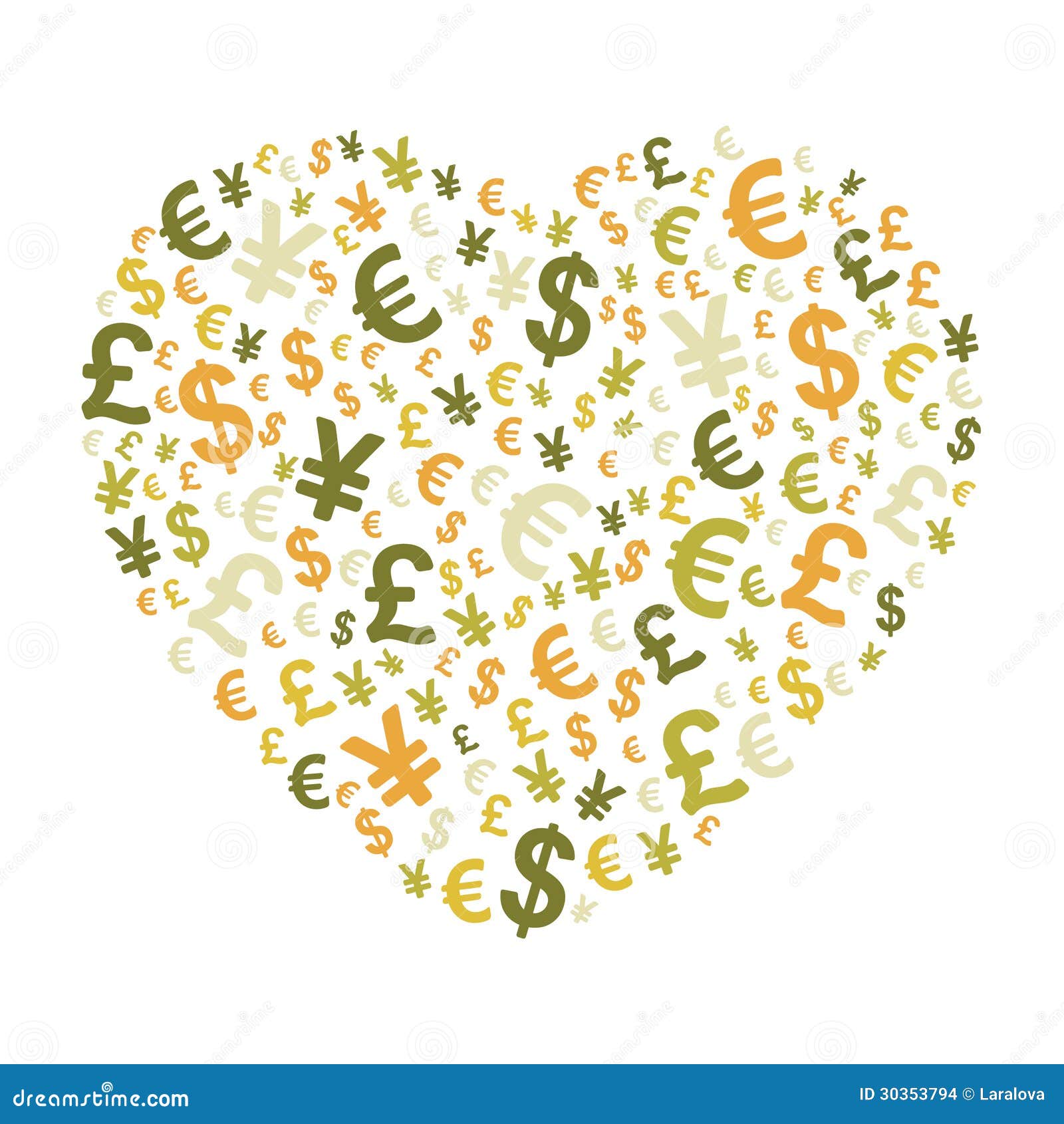Abstract money heart stock vector. Illustration of european - 30353794