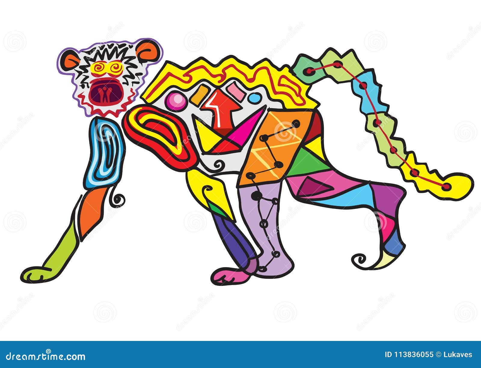 Abstract monkey design stock vector. Illustration of cute - 113836055