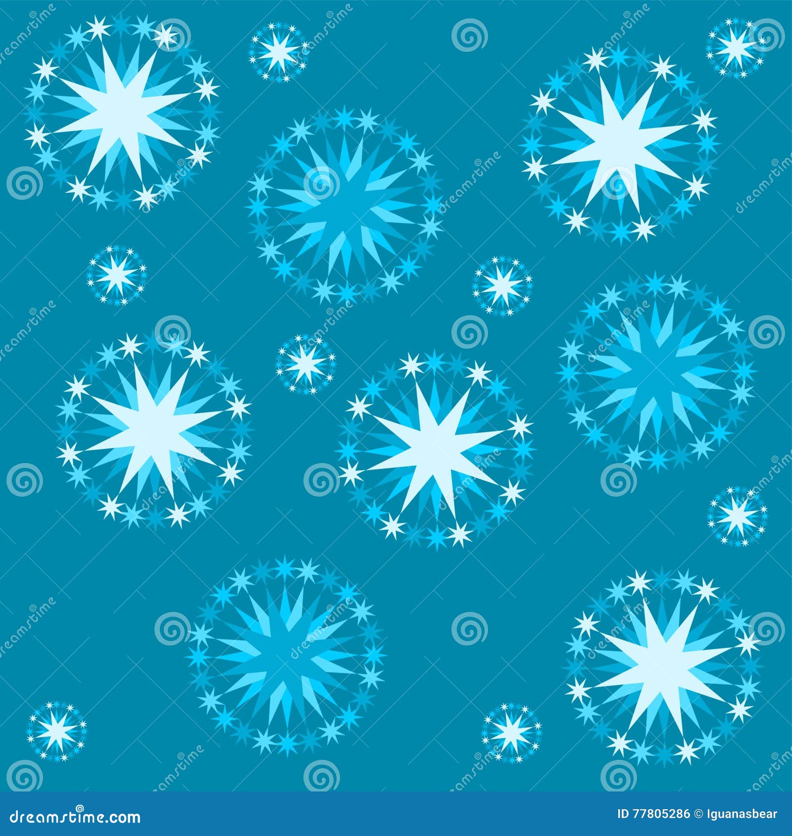 Abstract Monochromatic Blue Starry Pattern Tile Stock Vector ...