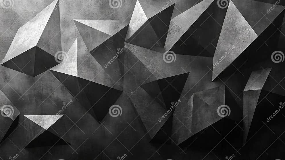 Abstract Monochromatic Composition of Geometric Shapes Stock ...
