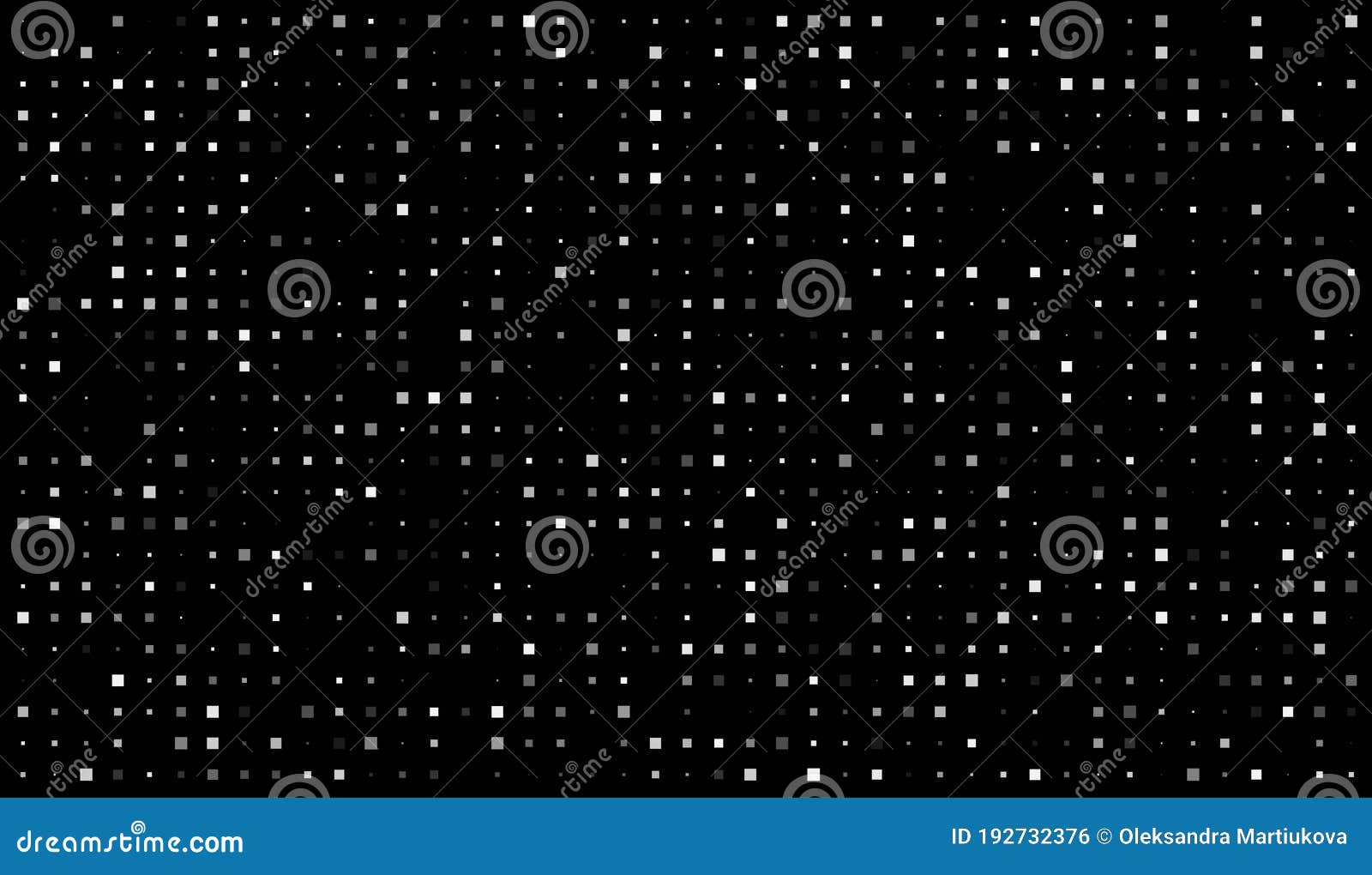 Abstract Monochrome Background with Random Square Dots. Black and White ...