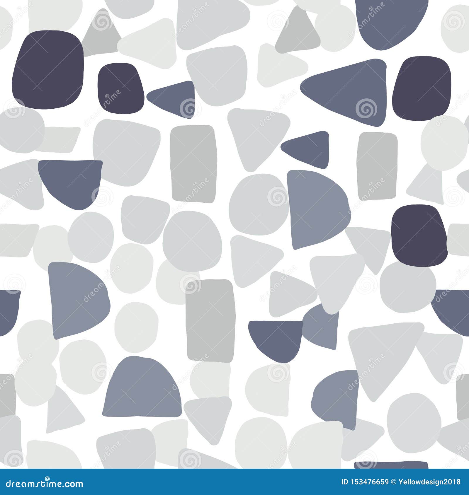 Abstract Monochrome Creative Shapes Seamless Pattern. Simple Design ...