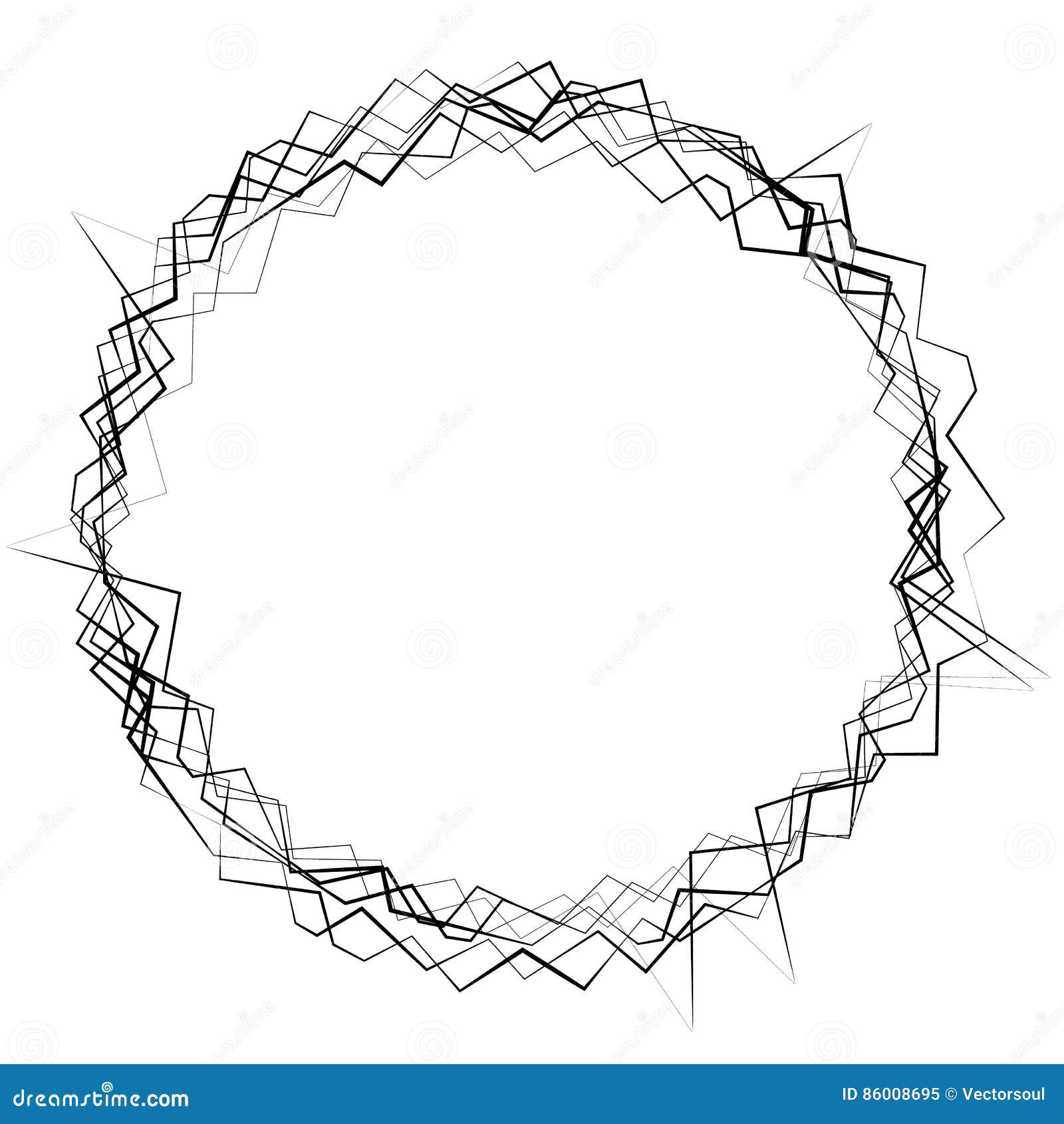 Abstract Monochrome Element With Thin Intersecting Lines Stock Vector Illustration Of