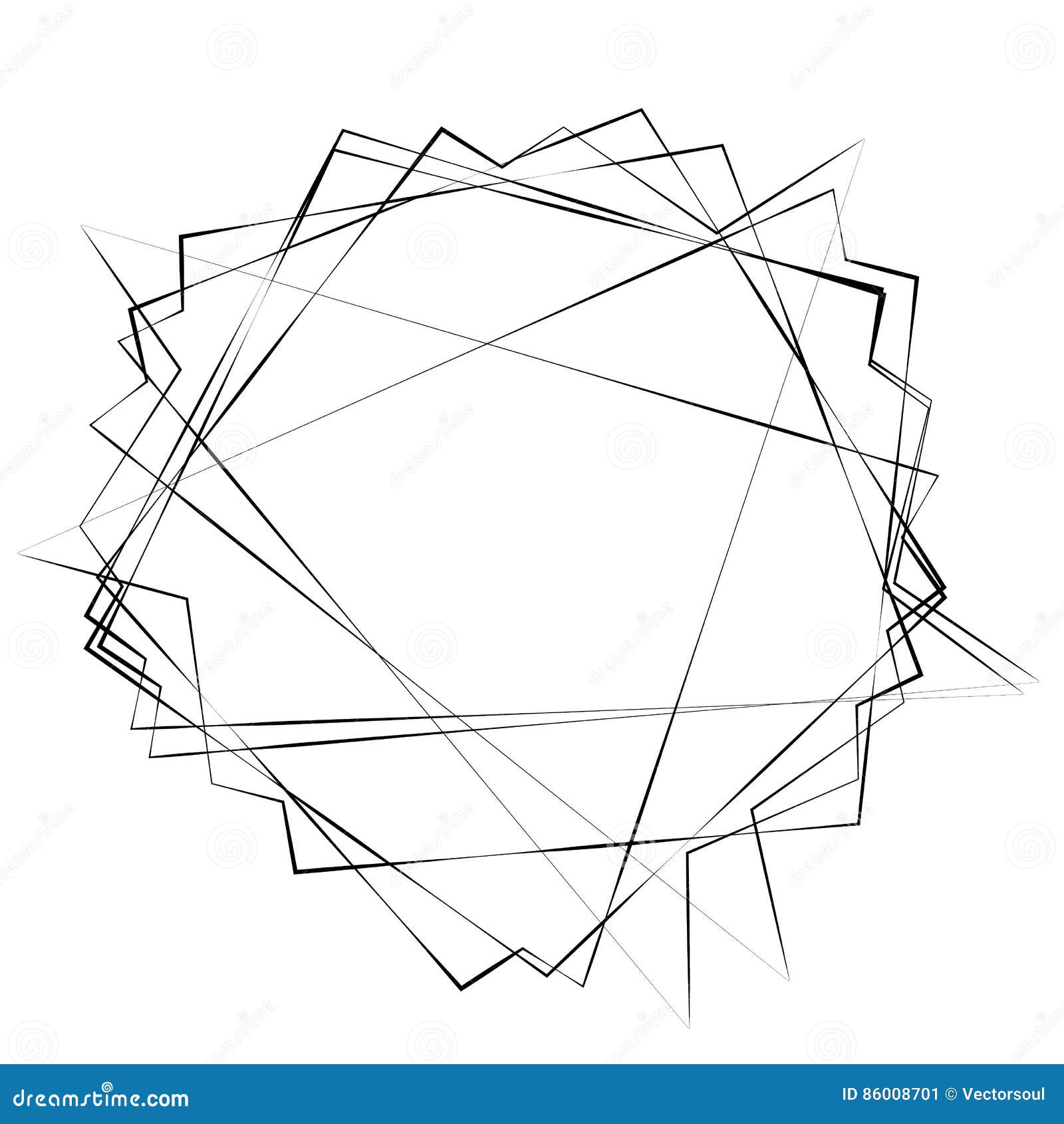 Abstract Monochrome Element With Thin Intersecting Lines Stock Vector Illustration Of Cell