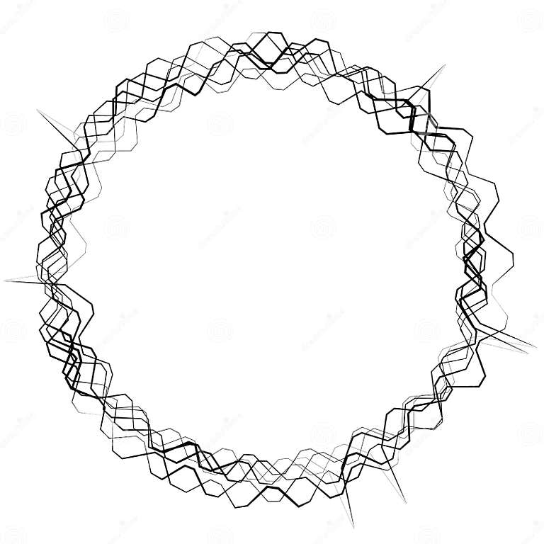 Abstract Monochrome Element With Thin Intersecting Lines Stock Vector Illustration Of Graphic
