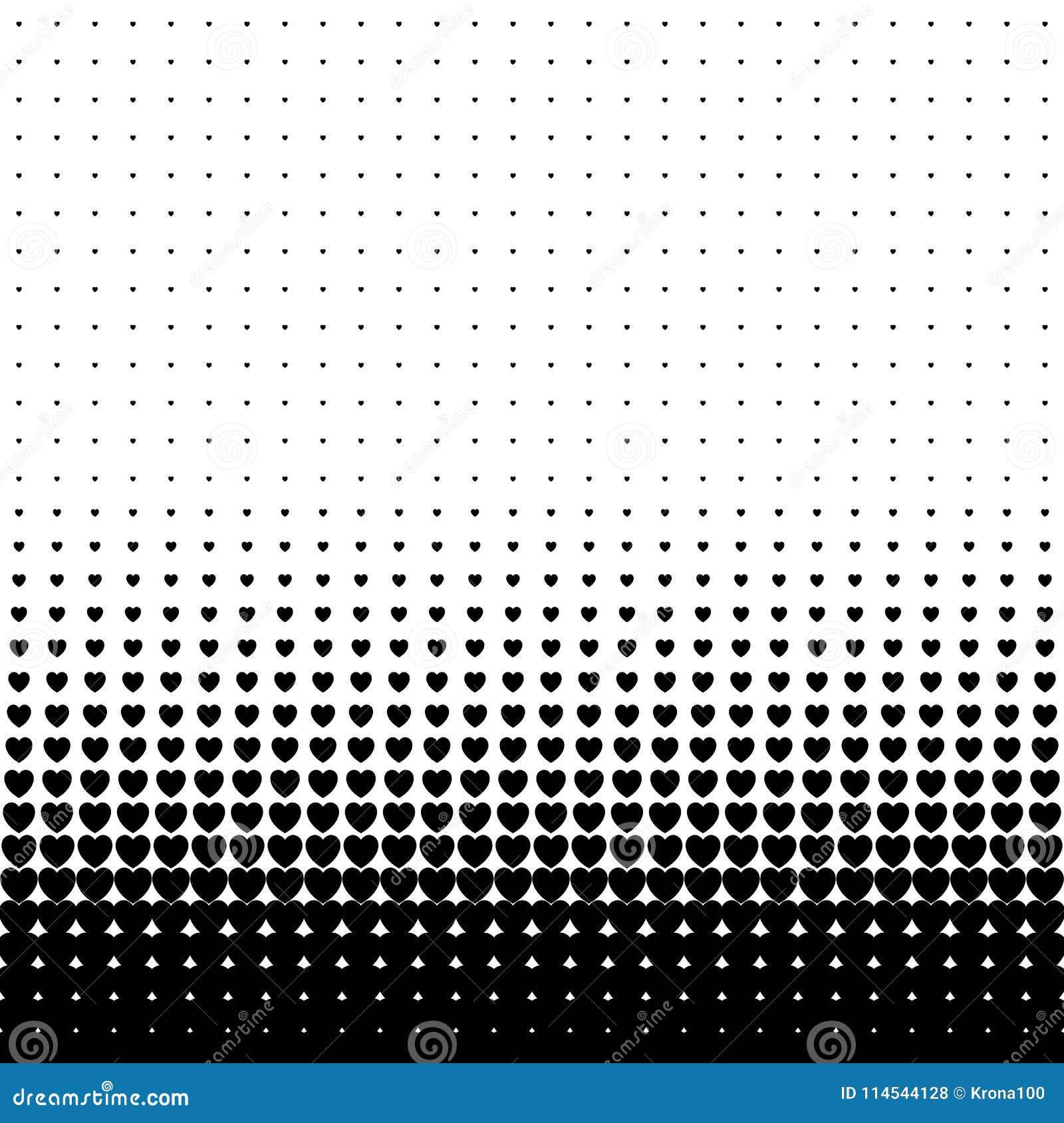 Abstract Halftone Seamless Border from Hearts Stock Vector ...