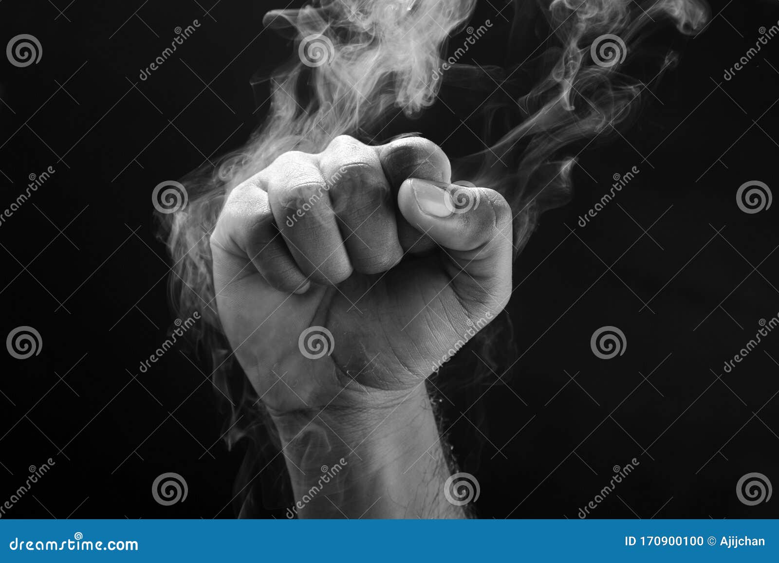 Image of a fist and smoke stock photo. Image of concepts - 170900100