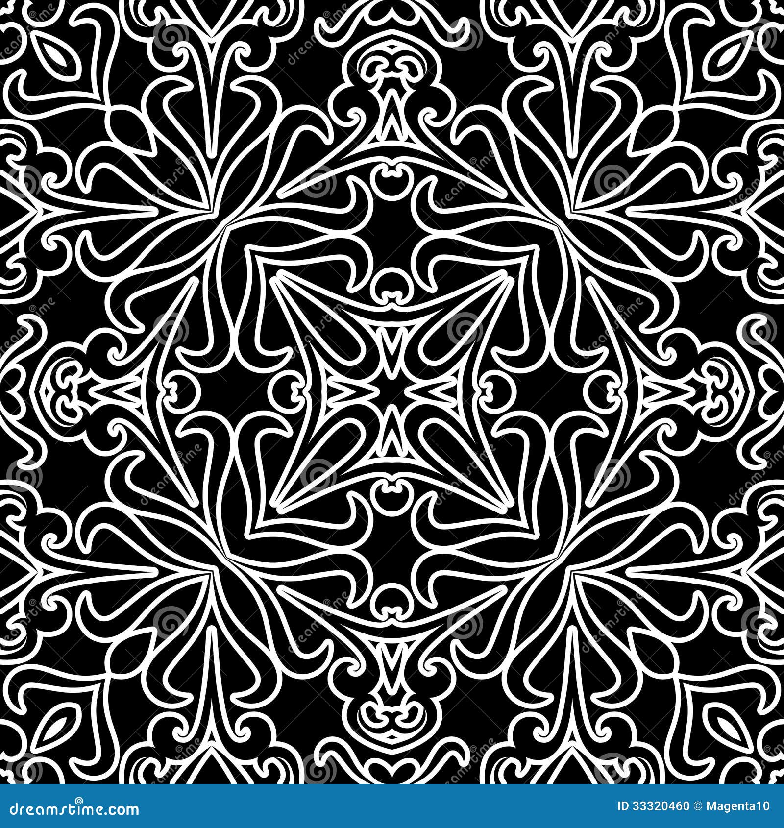 Abstract Monochrome Pattern Stock Vector - Illustration of ornate ...