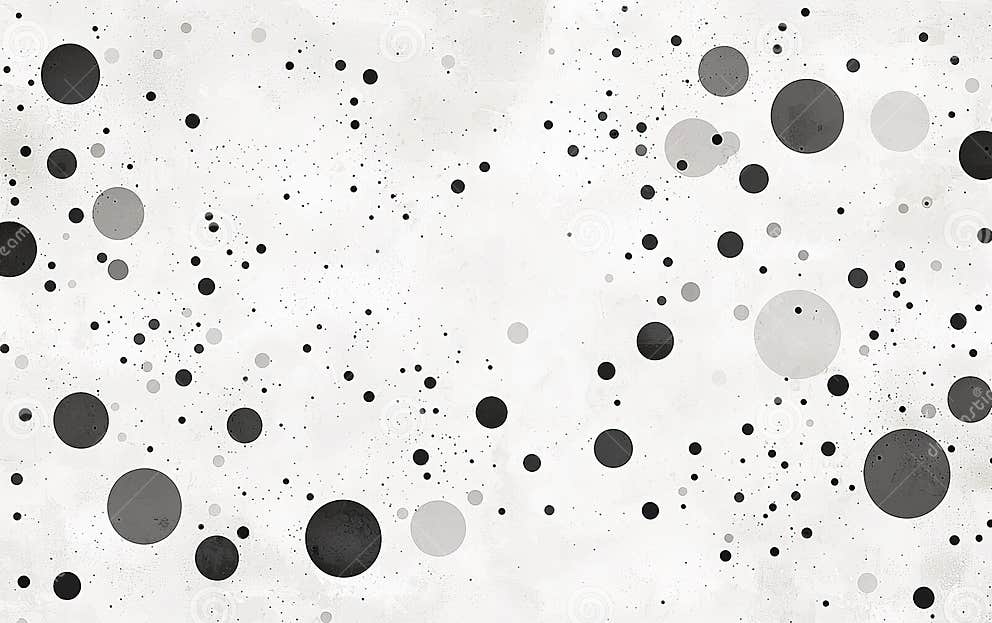 Abstract Monochrome Pattern with Scattered Circles on a Light ...